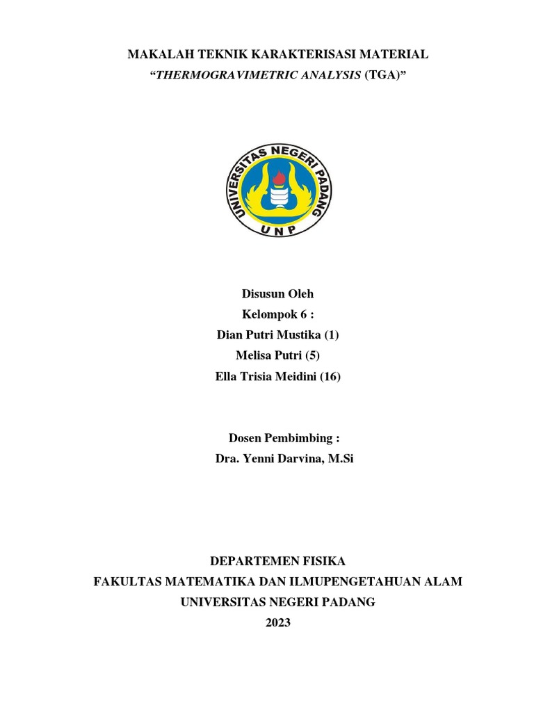 Analisis Thermogravimetric (TGA) Material | PDF