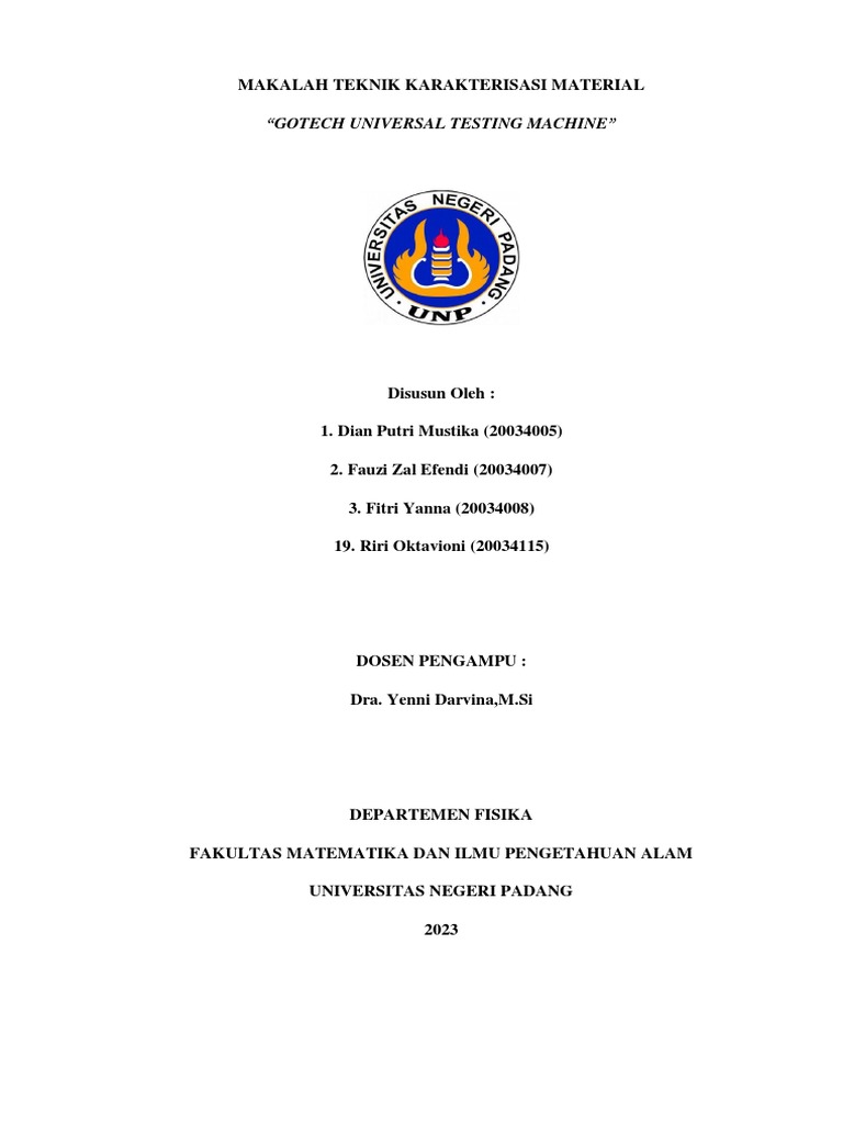 Teknik Karakterisasi Gotech UTM | PDF