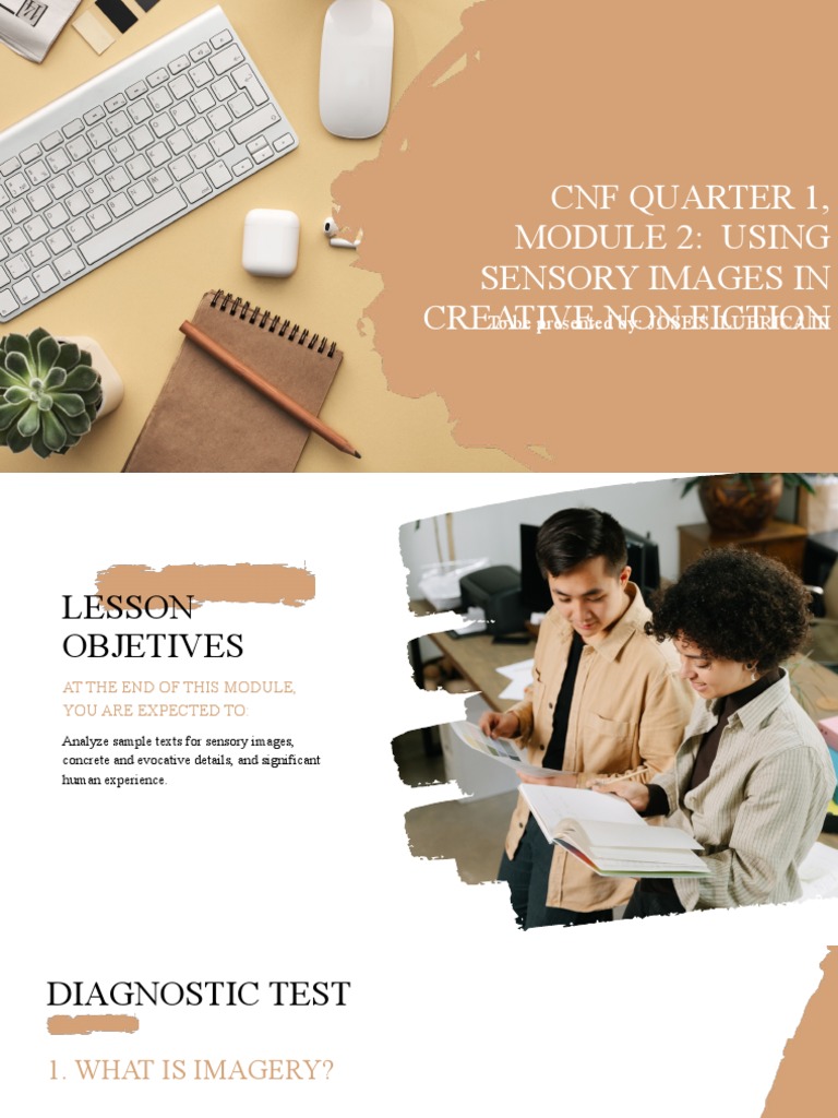 CNF Quarter 1, Module 2 Using Sensory Images in Creative Non Fiction | PDF | Senses | Poetry
