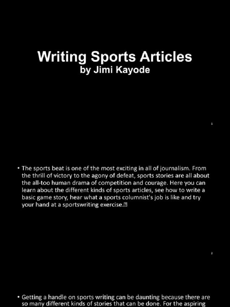 Sportswriting 3 PDF | PDF