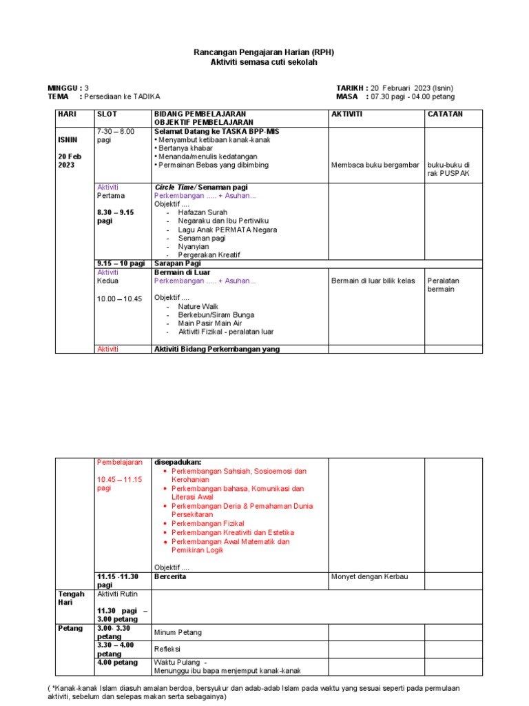 rph taska cuti.docx | PDF