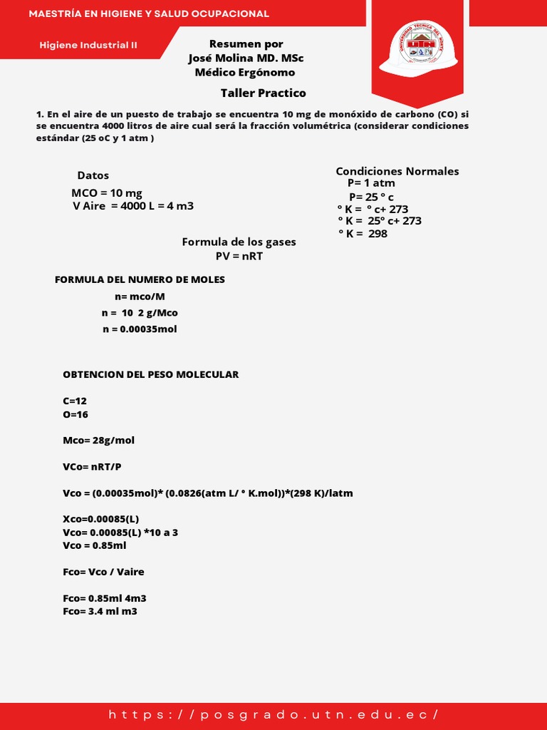 Higiene Industrial Ii Ejercicios Practicos Pdf Pdf