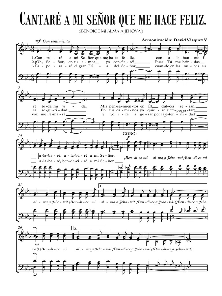 Cantaré A Mi Señor Que Me Hace Feliz PDF | PDF