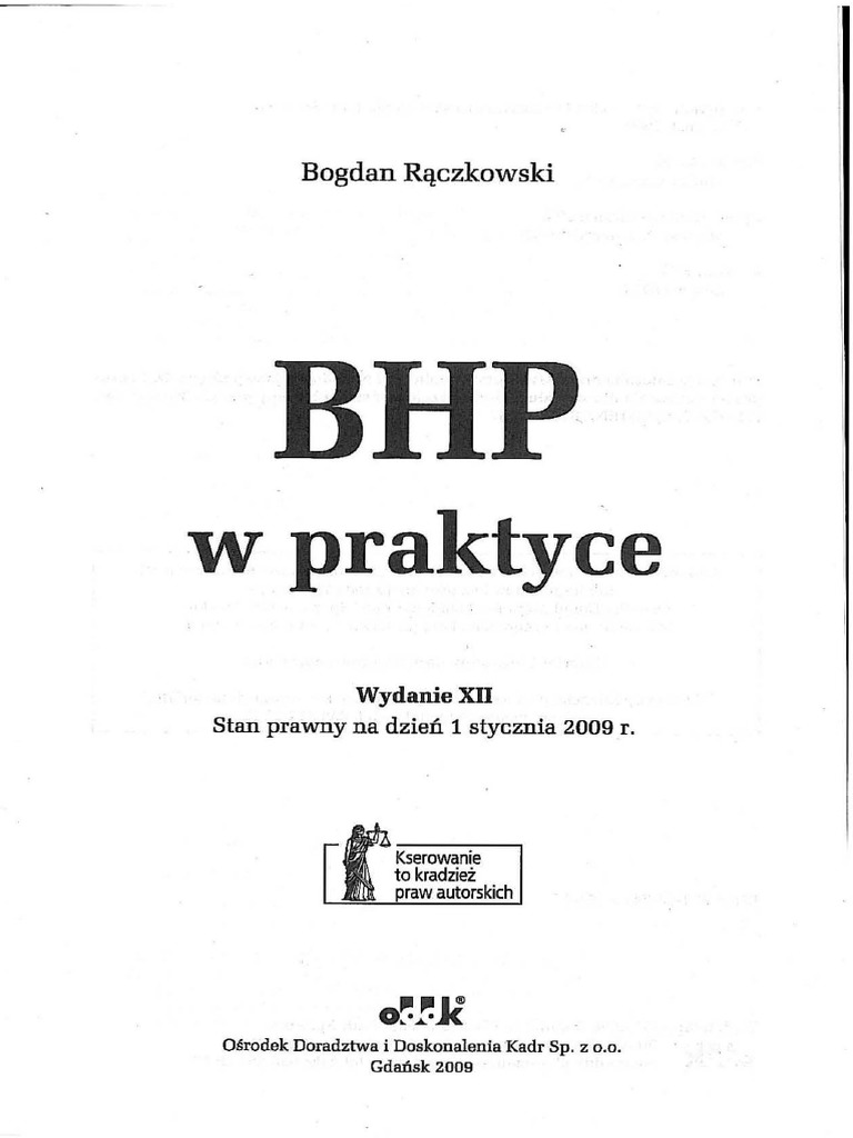 Rączkowski B. - BHP w praktyce.pdf | PDF