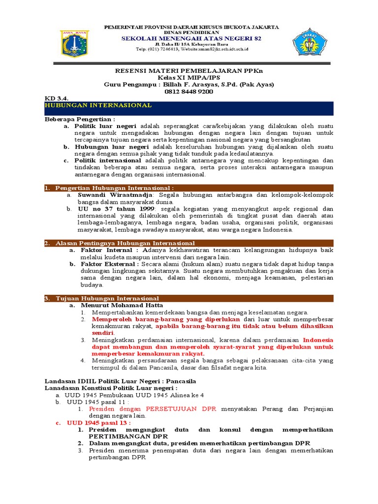 Rangkuman Materi Sem 2 Kls XI (AutoRecovered) | PDF