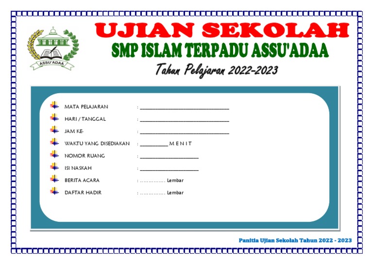 Cover Sampul Map Soal US | PDF