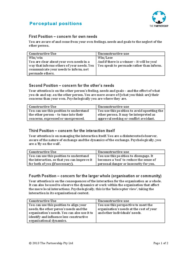 Perceptual Positions 131028 5 | PDF
