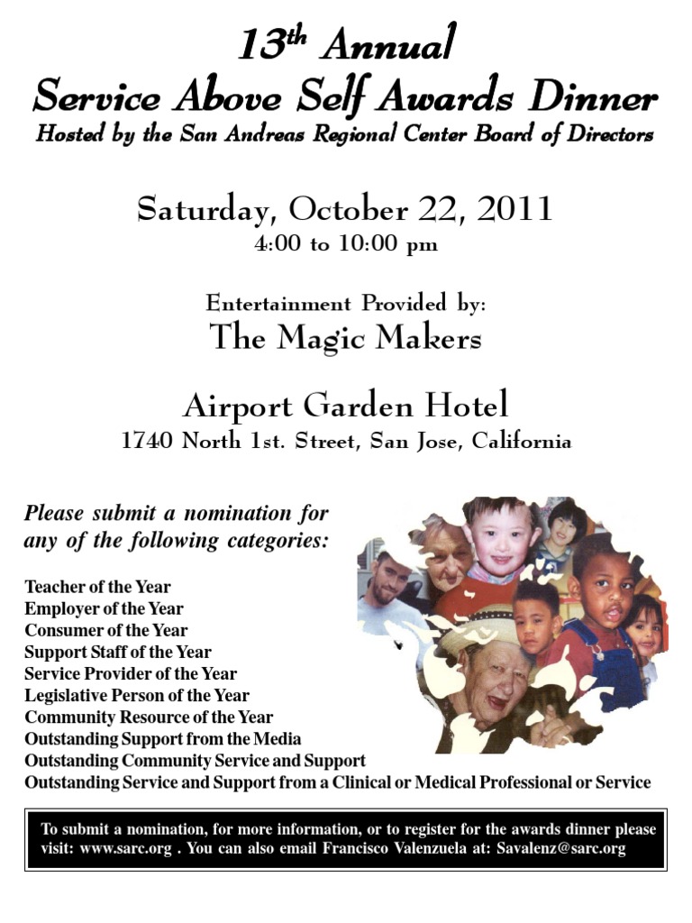 2011 Service Above Self Awards Dinner | PDF | Developmental ...