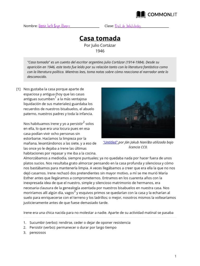 Casa Tomada PDF | PDF