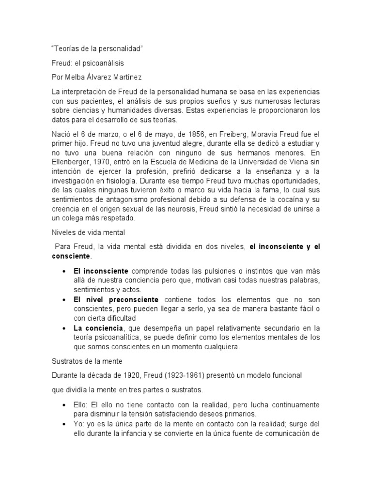 Teoria de Freud | PDF | Mente inconsciente | Carné de identidad