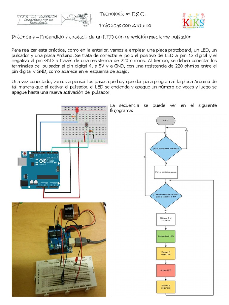 Práctica Arduino: LED y Pulsador | PDF
