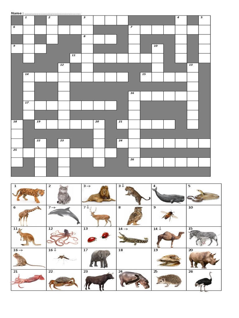 Crossword Animal | PDF