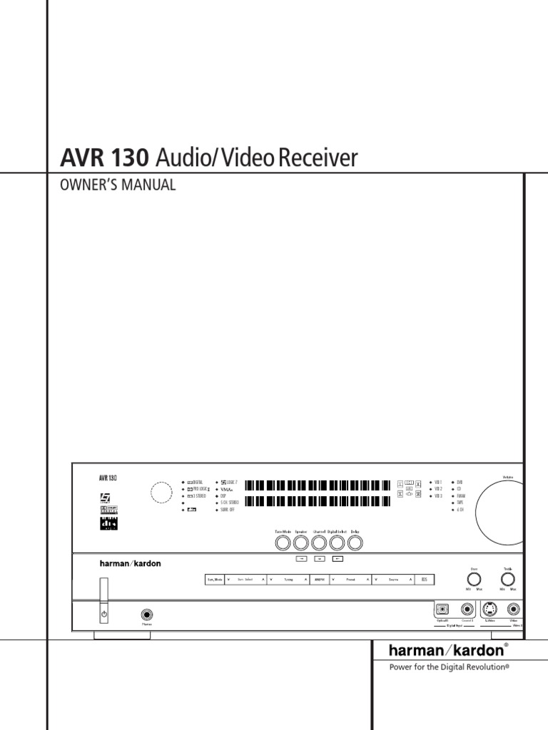 Manual Harman Kardon Avr 130 | PDF | Video | Loudspeaker