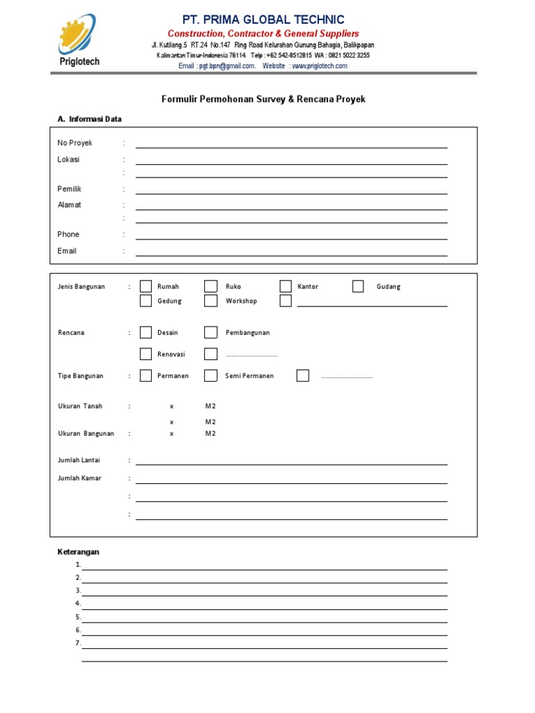 Form Survey Proyek | PDF
