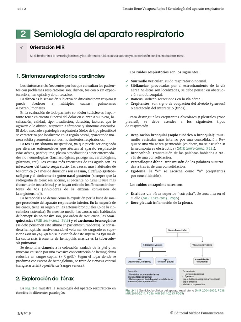 Semiologia Del Aparato Respiratorio | PDF | Tos | Neumología