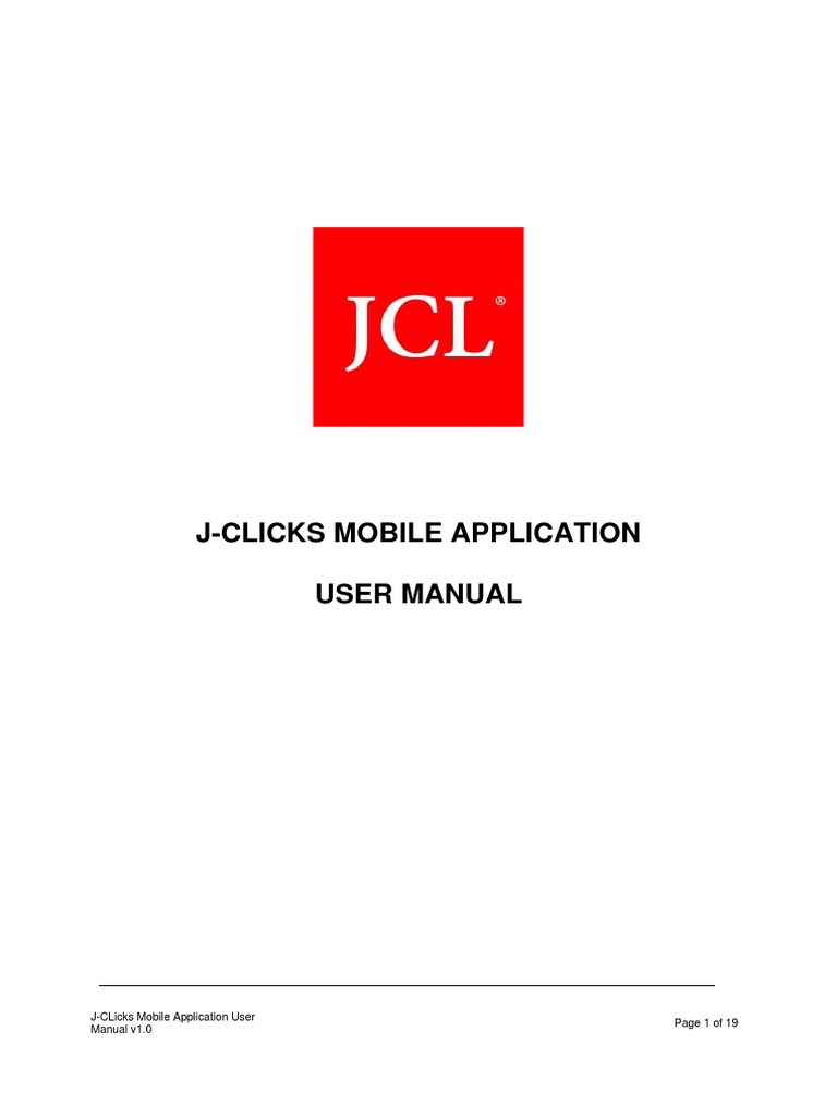 J-CLicks Mobile Application User Manual v1.0 | PDF | Password | Software