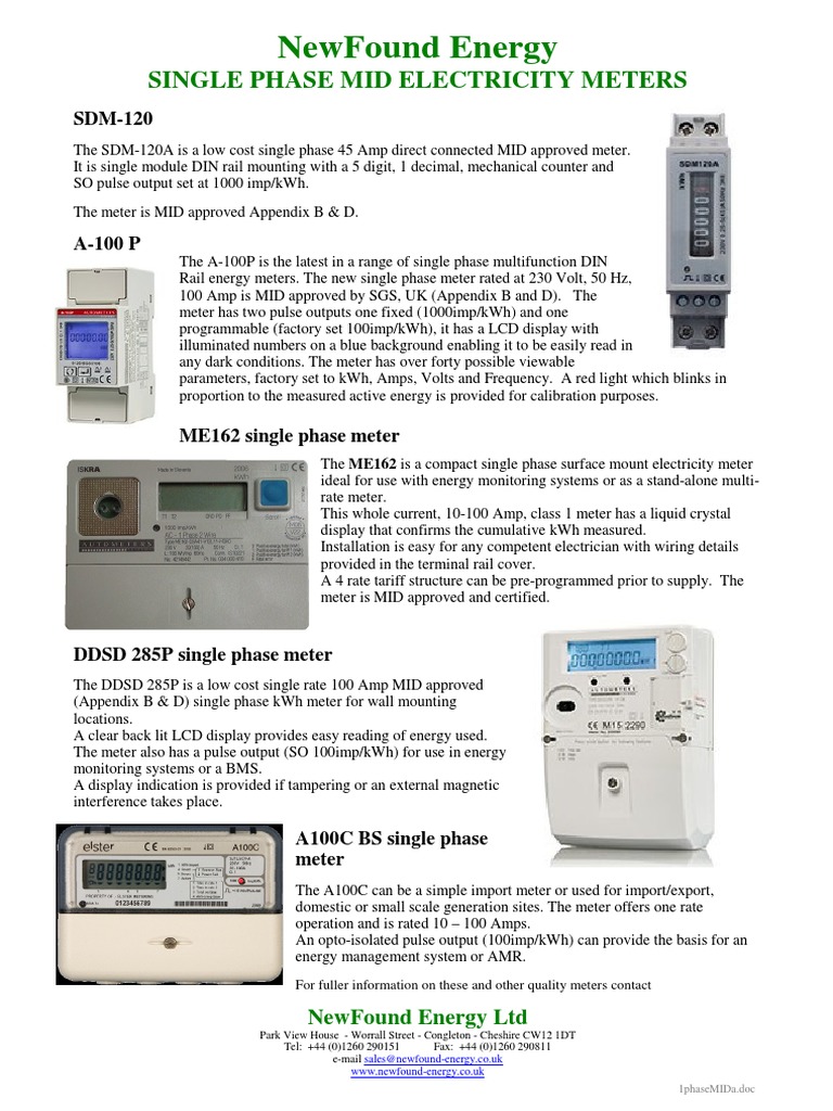 Single Phase Mid Meters | Download Free PDF | Electricity | Electrical ...