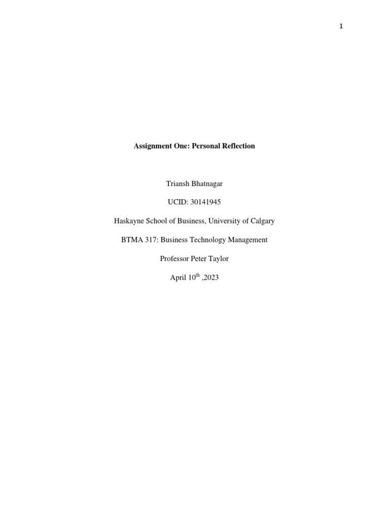 BTMA 317 Reflection: Skills & Growth | PDF | Communication | Behavior ...