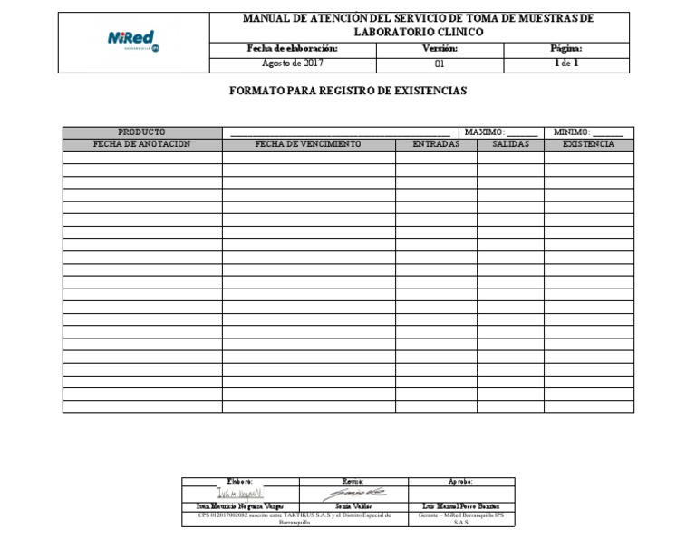Formato para Control de Existencias | PDF