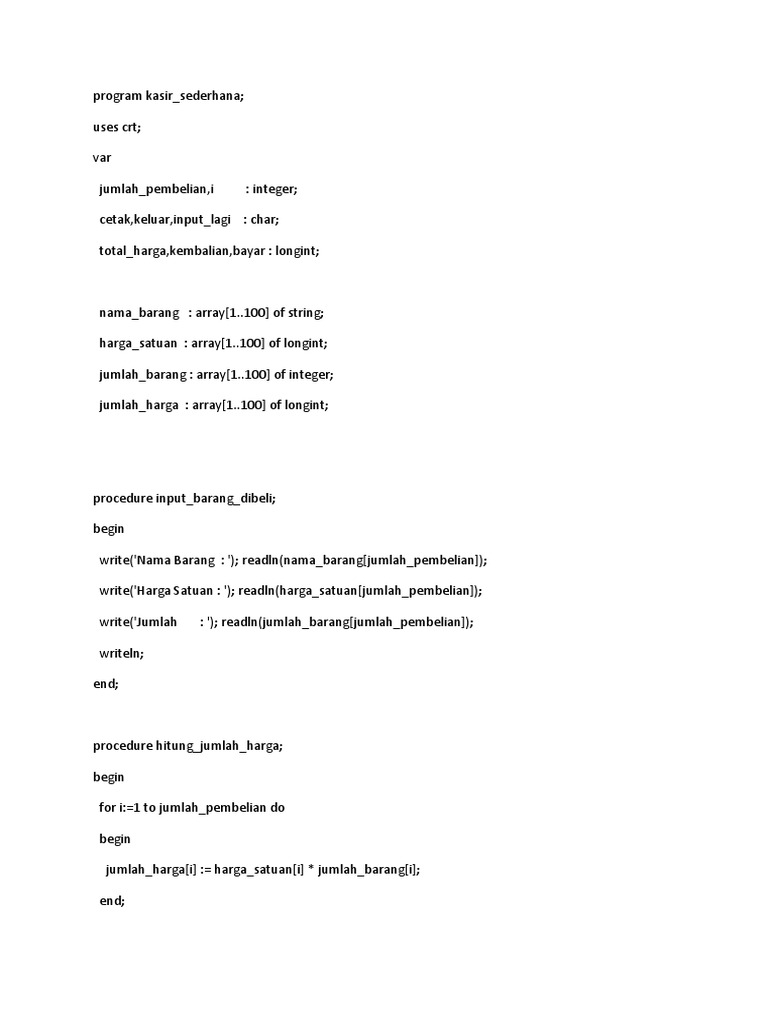 Program Kasir | PDF | Pengelolaan Keuangan & Uang