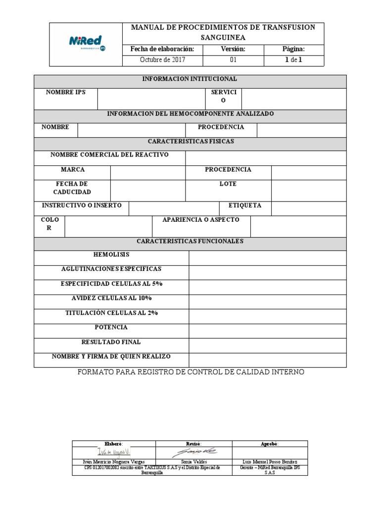 Formato para Registro de Control de Calidad Interno | PDF