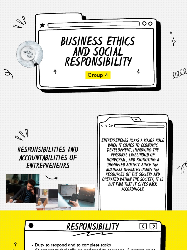 Business Ethics and Social Responsibilities of Entrepreneurs | PDF
