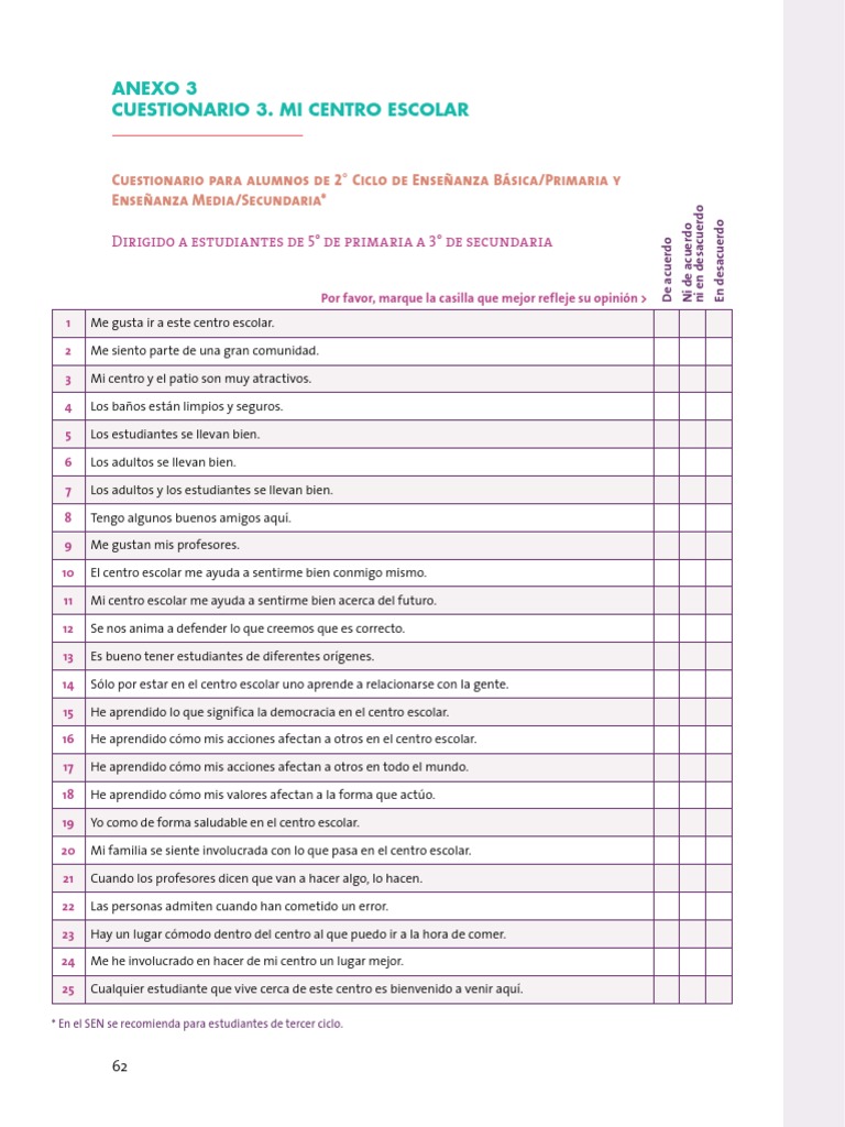 ANEXO 3. Doc Aprendizajes Clave CUESTIONARIO DIRIGIDO A ALUMNOS DE 5 ...