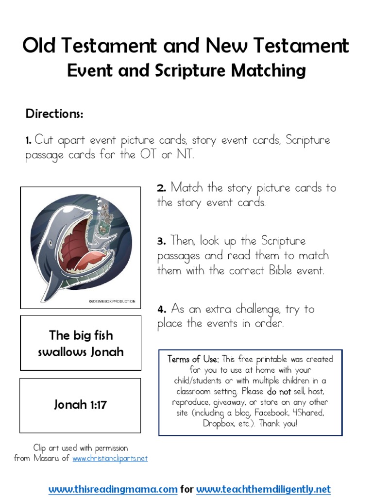 Bible Story Matching Game | PDF | Jesus | Gospel Of Matthew