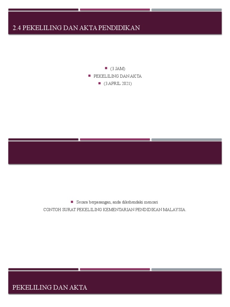Pekeliling Dan Akta Pendidikan | PDF