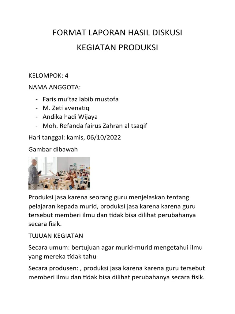 Format Laporan Hasil Diskusi | PDF