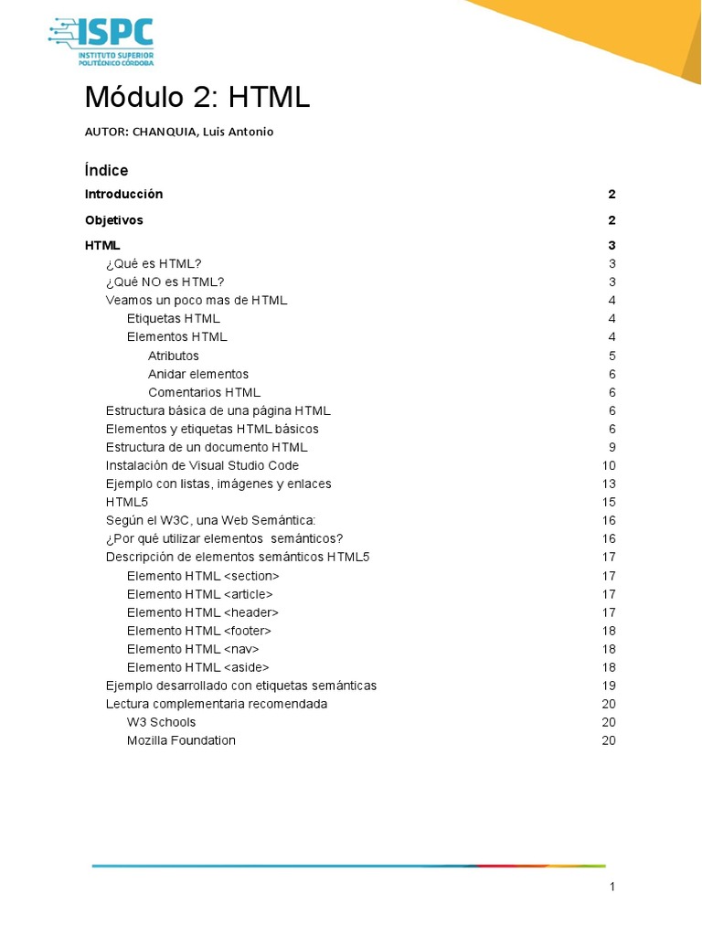 Modulo 2 - HTML | PDF | HTML | Red mundial