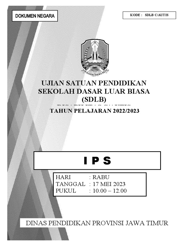 MASTER SOAL IPS SDLB C-AUTIS - FINAL Vit | PDF