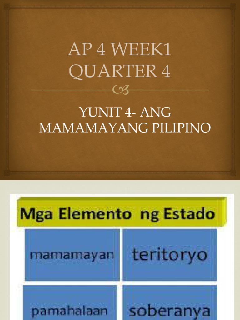 Ap 4 Week1 Quarter 4 | PDF