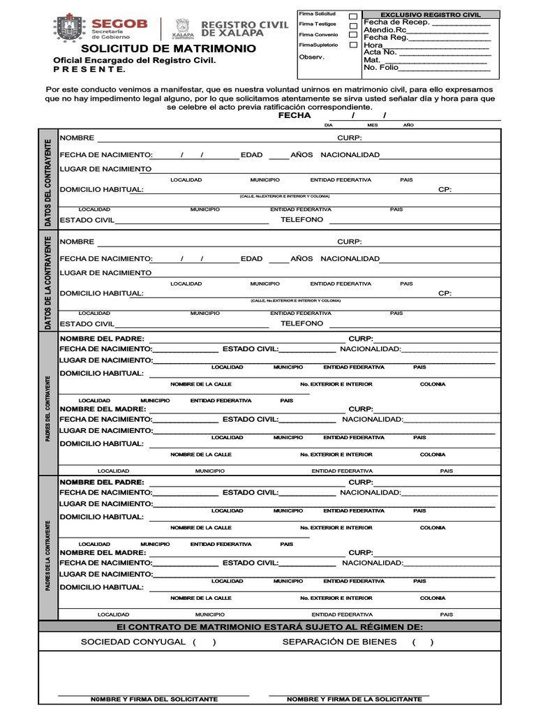 Solicitud_Matrimonio_2021-v2 | PDF | Matrimonio | Instituciones sociales