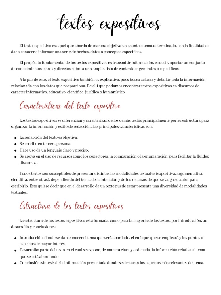 Textos Expositivos PDF | PDF