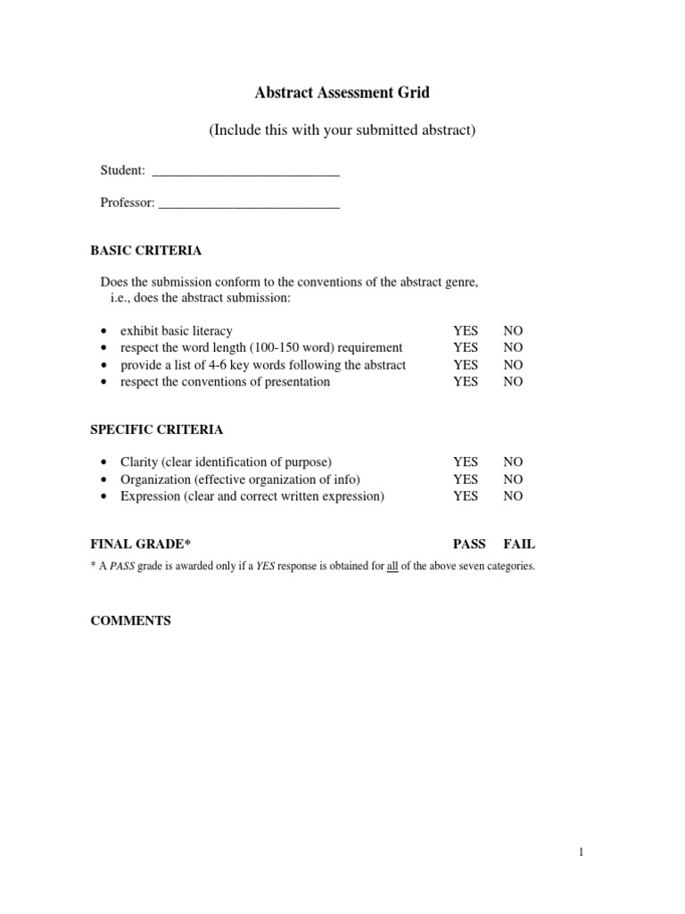 Abstract Assessment Grid PDF | PDF