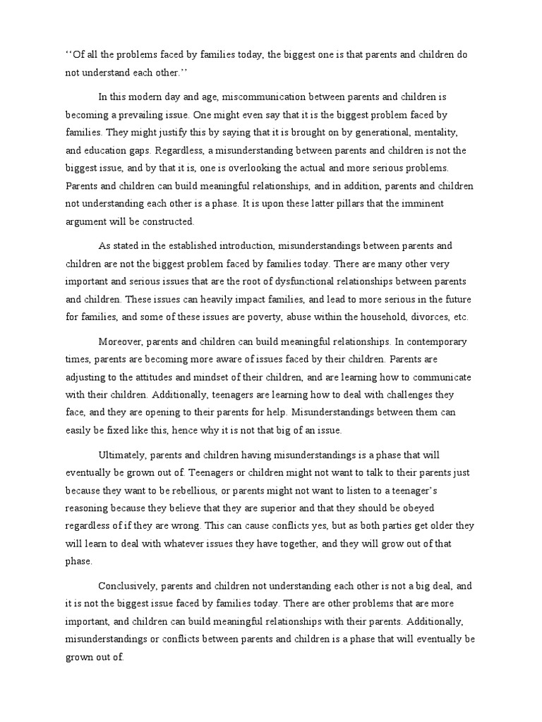 Argumentative Essay | PDF | Adolescence | Mindset