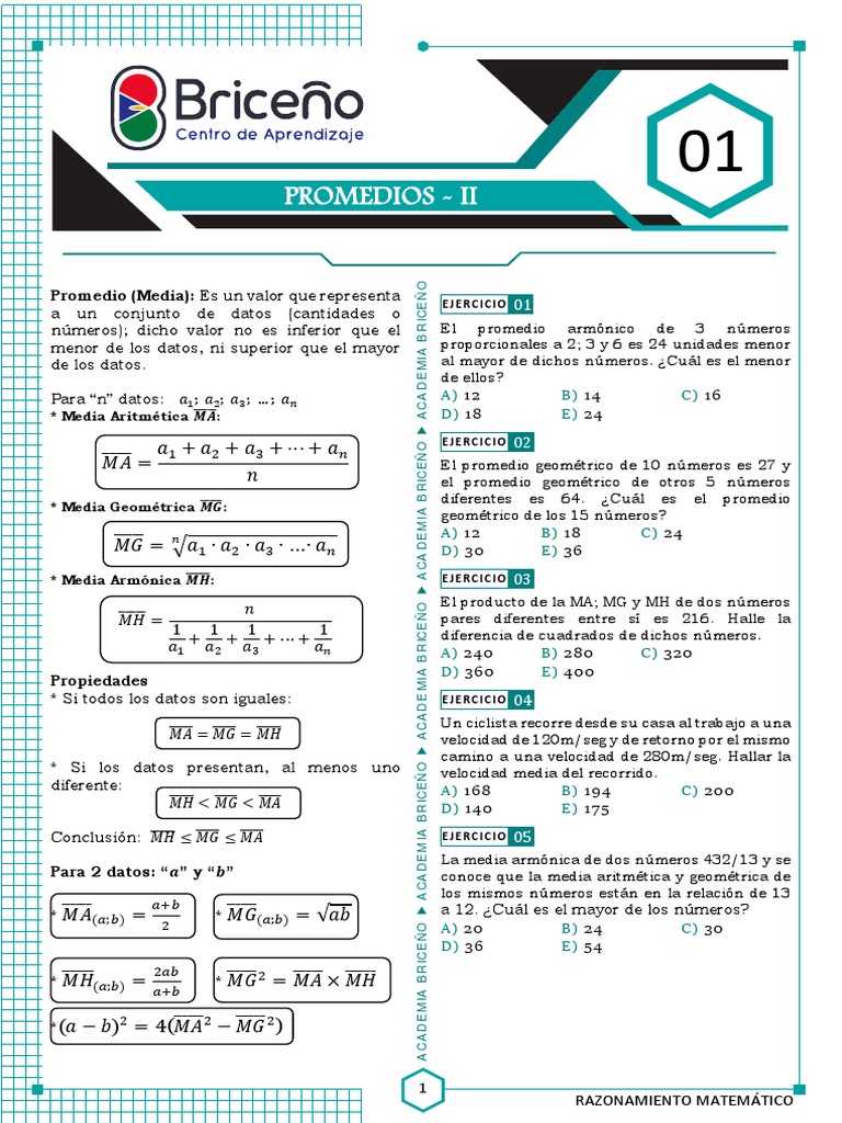 Semana 7 - Promedios - Ii | PDF | Análisis | Análisis matemático