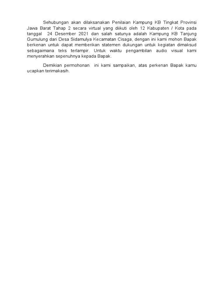 Statmen Kampung KB | PDF