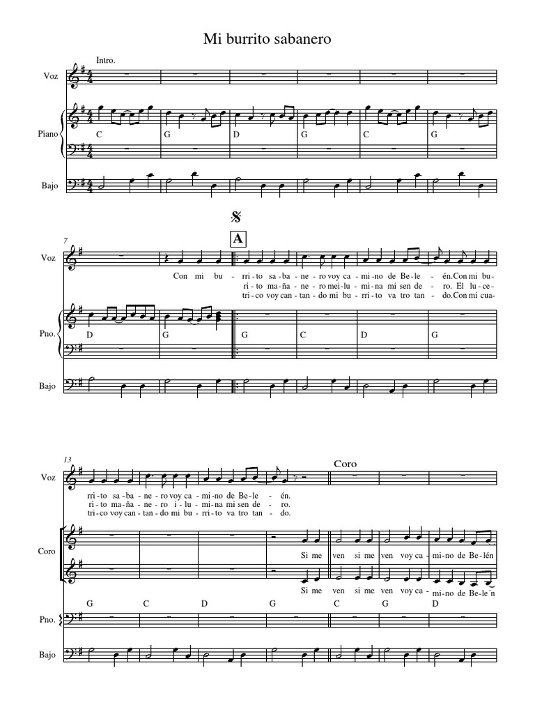 Mi Burrito Sabanero Piano - Compress | PDF