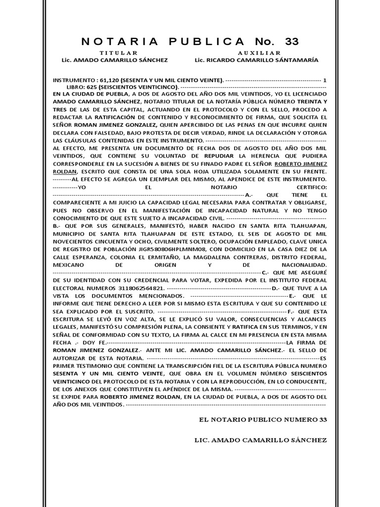 Repudio Notaria 33 | PDF