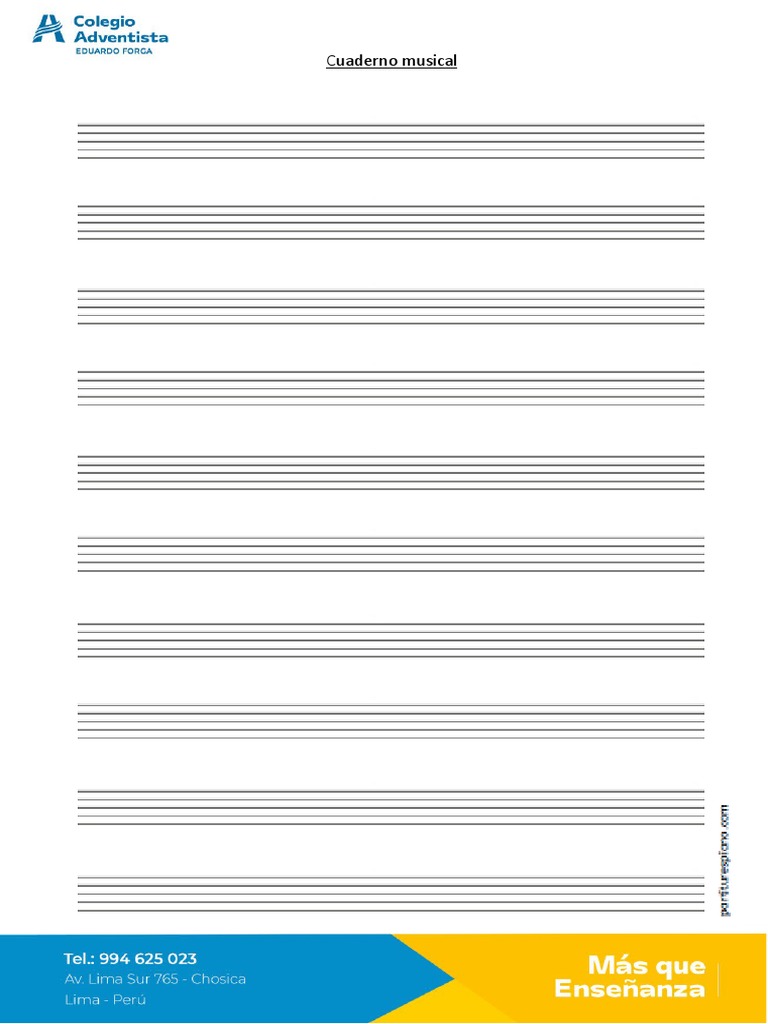 Cuaderno Musical (Para Realizar Ejercicios) | PDF
