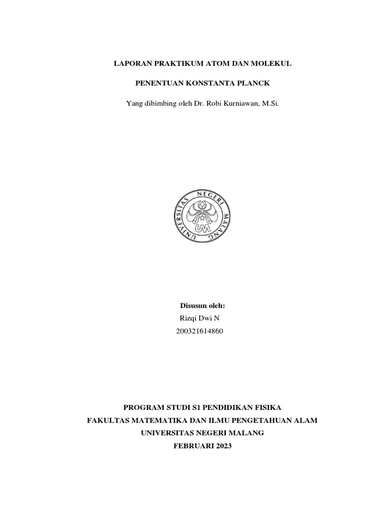 Rizqi Dwi Nurmansyah - Laporan Praktikum Konstanta Planck | PDF