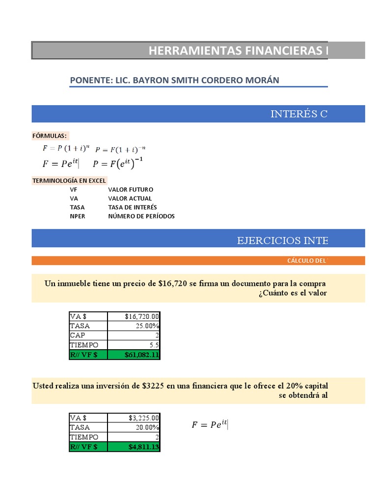 Herramientas Financieras en Excel - Ciclo 01-2023 Utec: Ponente: Lic ...