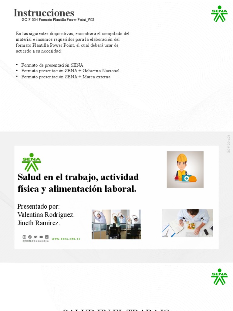 Presentacion Actividad Fisica Bienestar | PDF | Seguridad y salud ocupacional