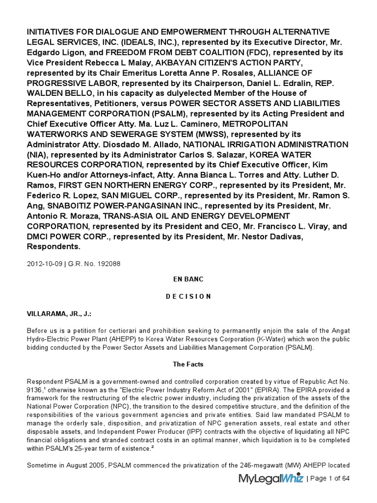 IDEALS Inc Vs PSALM 682 SCRA 602 | PDF | Standing (Law) | Freedom Of Information Laws By Country