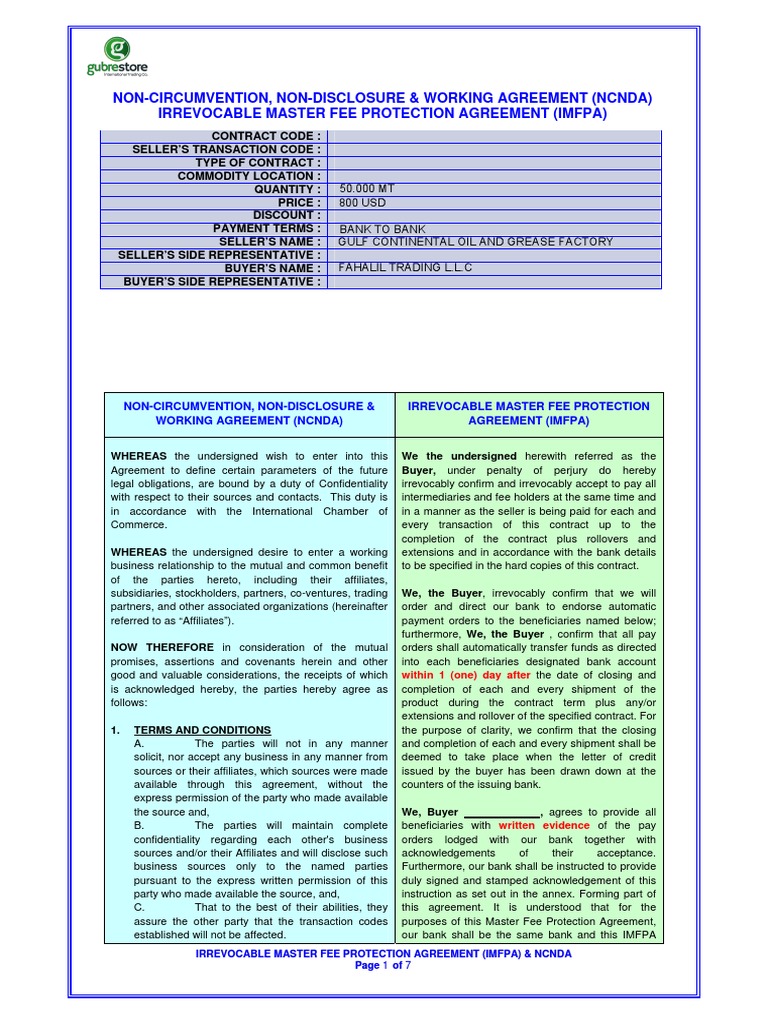 Blank NCND Imfpa | PDF | Arbitration | Justice
