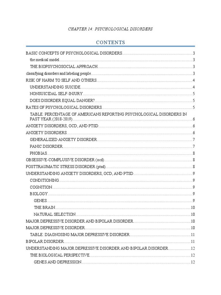 Understanding Psychological Disorders Pdf Anxiety Disorder Mental