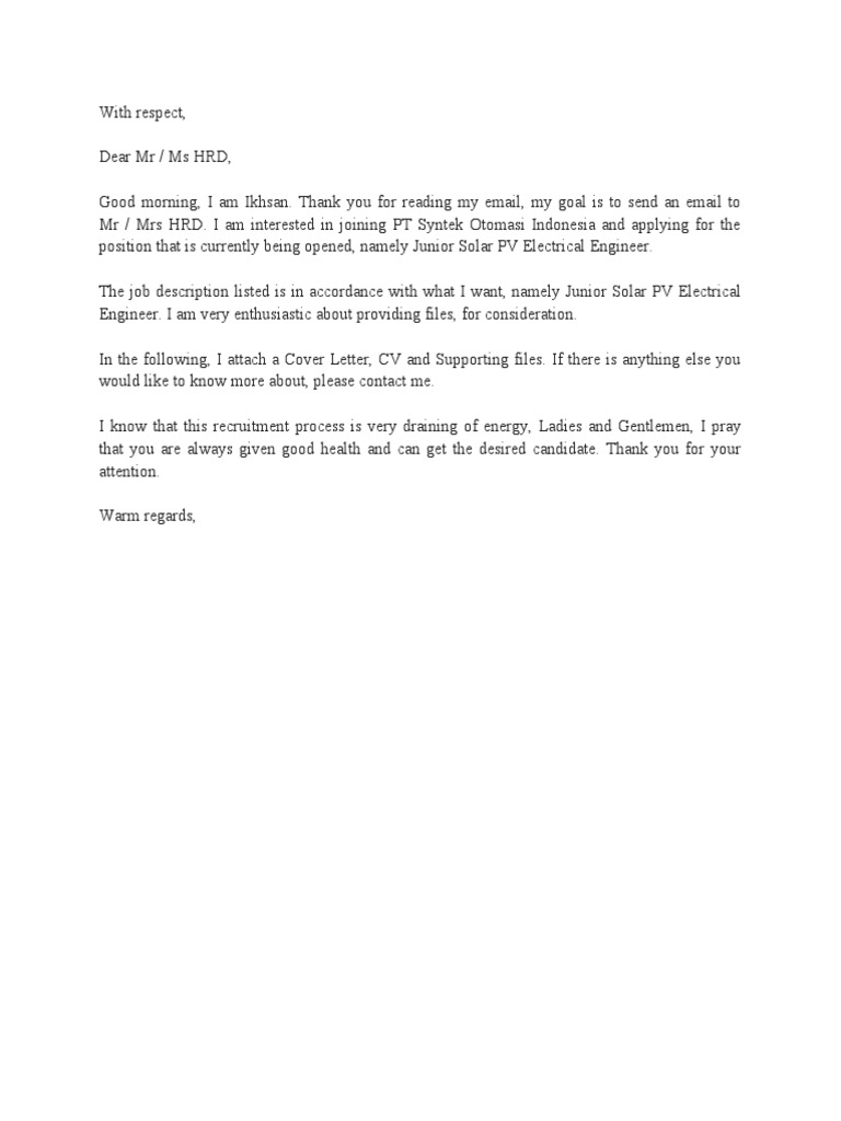 Body Email Bhs Inggris | PDF