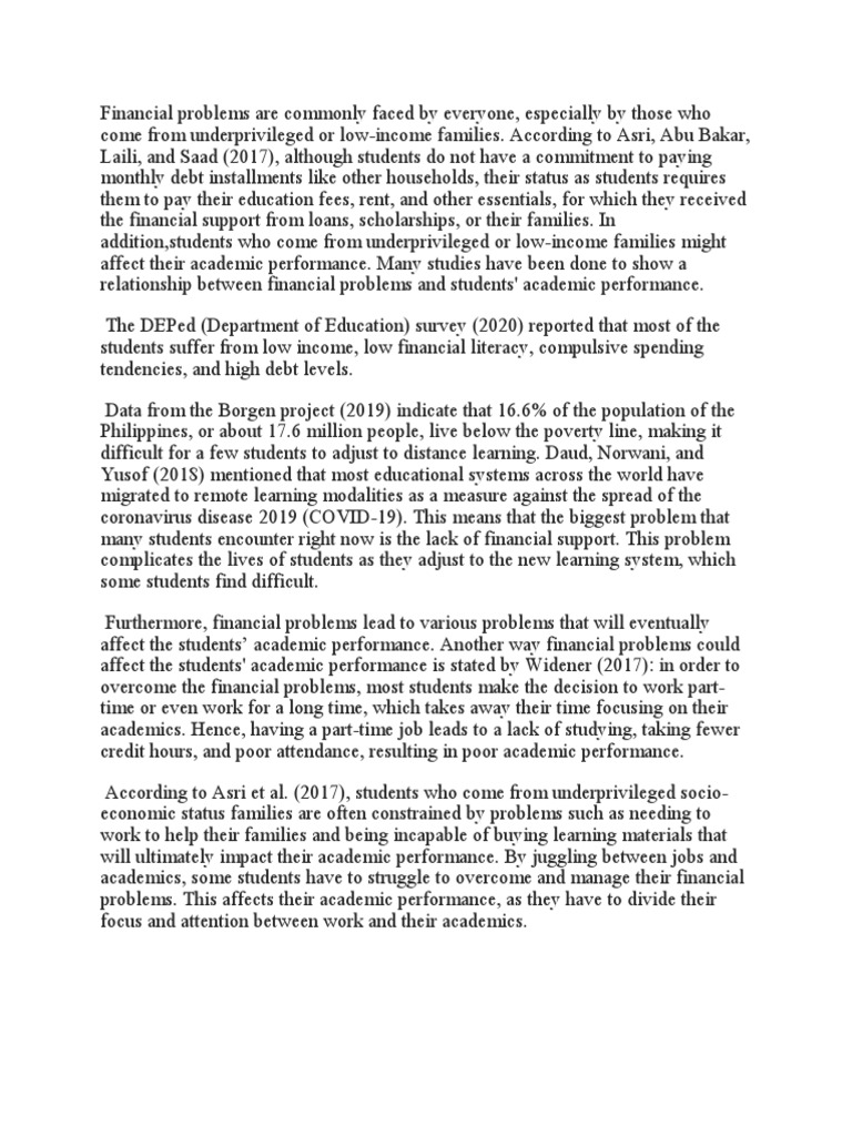 Financial Challenges Impacting Students | PDF | Poverty | Poverty ...